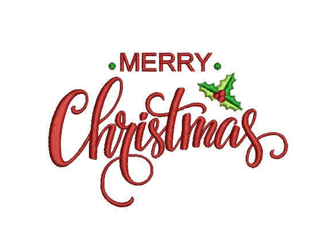 Merry Christmas--machine Embroidery Design - Etsy