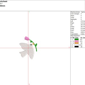 6 Sizes--mini Dove With Flower--machine Embroidery Design--instant ...