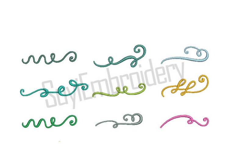 18 Designs-15sizes-curly Swirly Accent Set--machine Embroidery Design ...