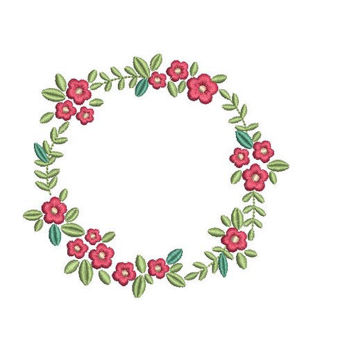 Frame Flowers Machine Embroidery Design Flower Wreath - Etsy