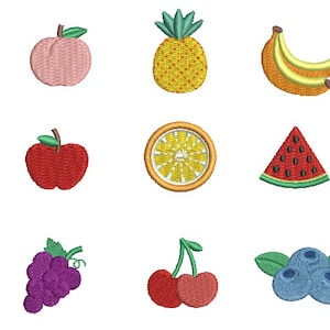 7 Sizes--mini Fruits -- Machine Embroidery Design Set - Etsy