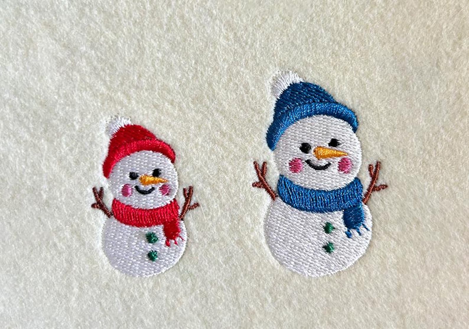 8 Sizes--mini Snowman--machine Embroidery Design--instant Download - Etsy