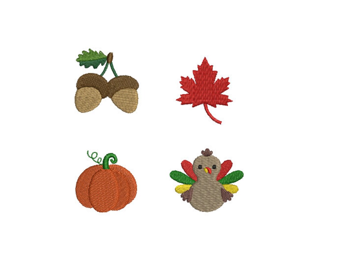 6 Sizes-mini Thanksgiving Day--machine Embroidery Design Set--instant ...