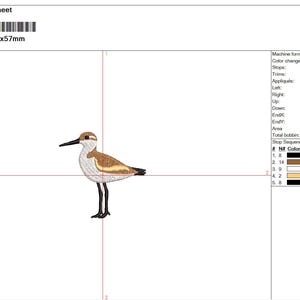 6 Sizes--mini Sandpiper Bird--machine Embroidery Design--instant ...