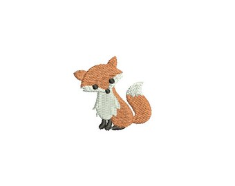 Mini Fox Embroidery Design Small Fox Machine Embroidery - Etsy