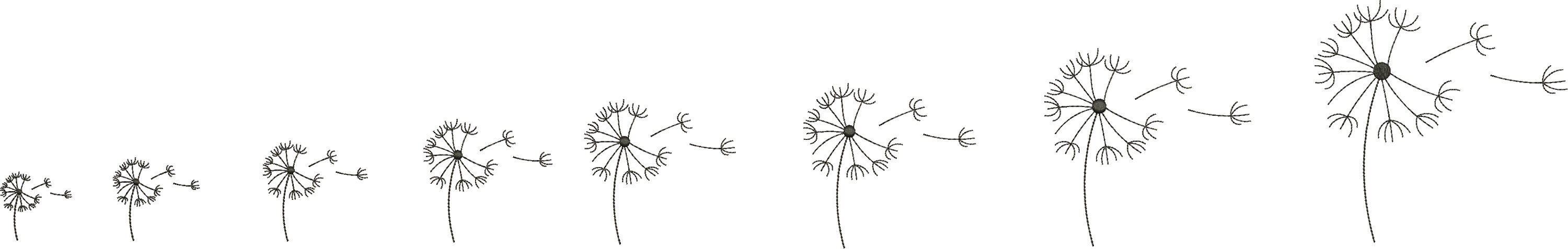 8 Sizes--mini Dandelion--machine Embroidery Design--instant Download - Etsy