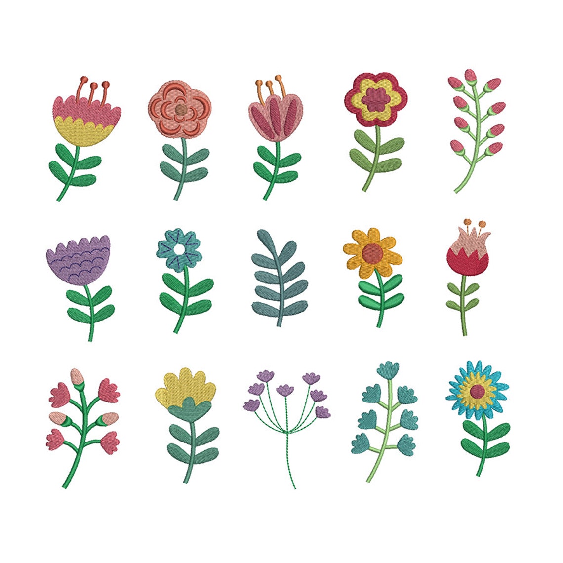 15 Designs-8 Sizes-mini Flowers-machine Embroidery Design - Etsy
