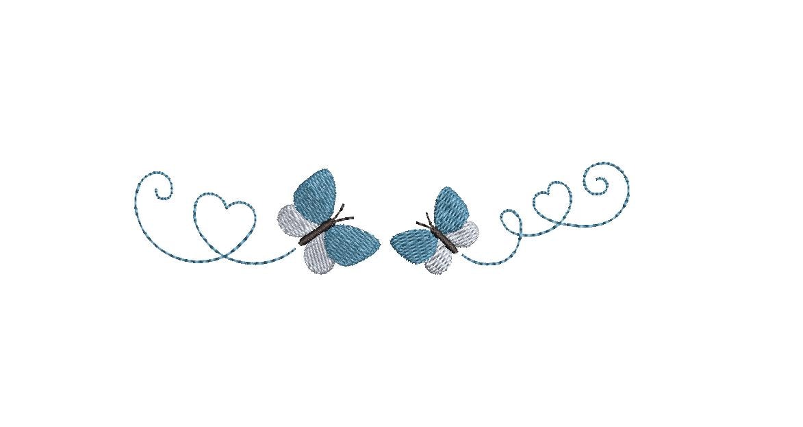 Butterfly Heart Border--4 Sizes--machine Embroidery Design--instant ...