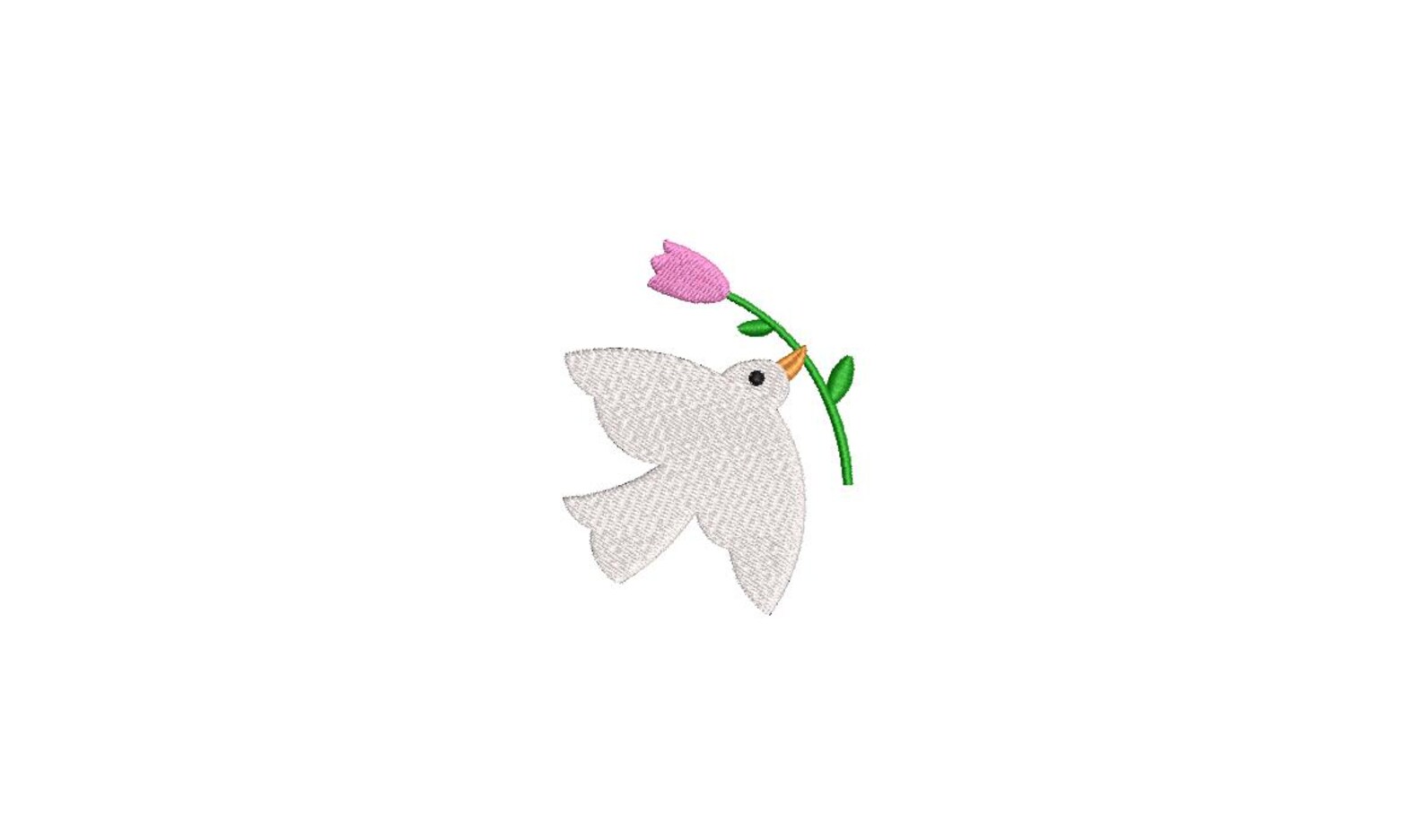 6 Sizes--mini Dove With Flower--machine Embroidery Design--instant ...