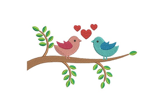 5 Sizesbirds on Treemachine Embroidery Designinstant | Etsy