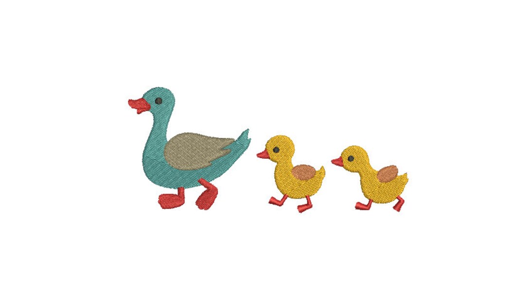 7 Sizes-duck and Ducklings--machine Embroidery Design--instant Download ...