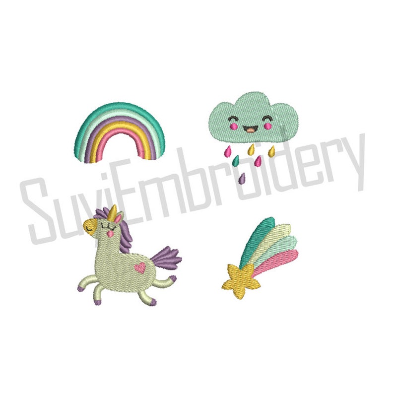 Unicorn-rainbow-embroidery Design Mini Fill Stitch Machine - Etsy