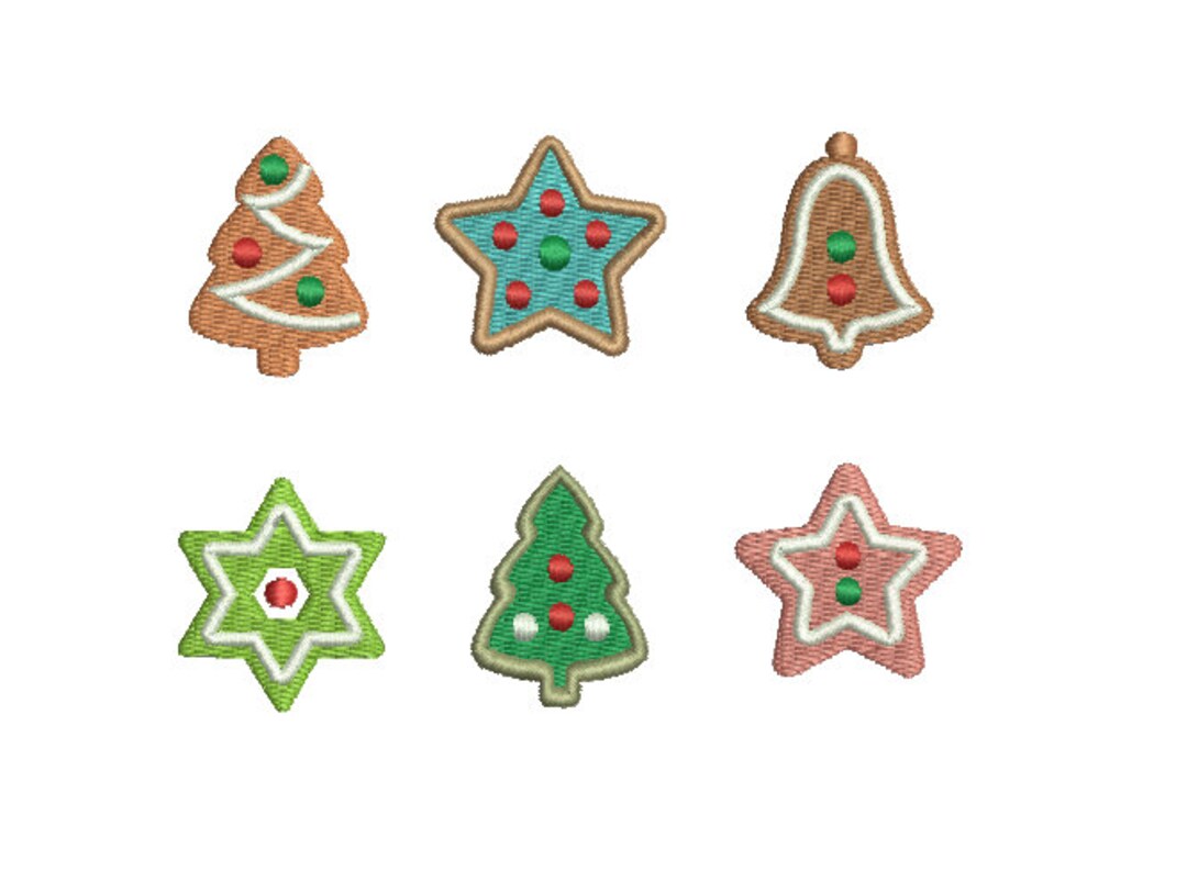 5 Sizes-mini Christmas Cookies--machine Embroidery Design Set--instant ...