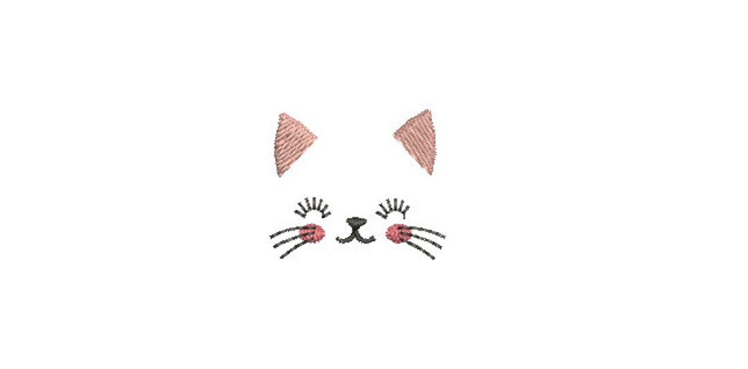 Mini Cat Face-- Machine Embroidery Design - Etsy