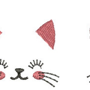 Mini Cat Face-- Machine Embroidery Design - Etsy