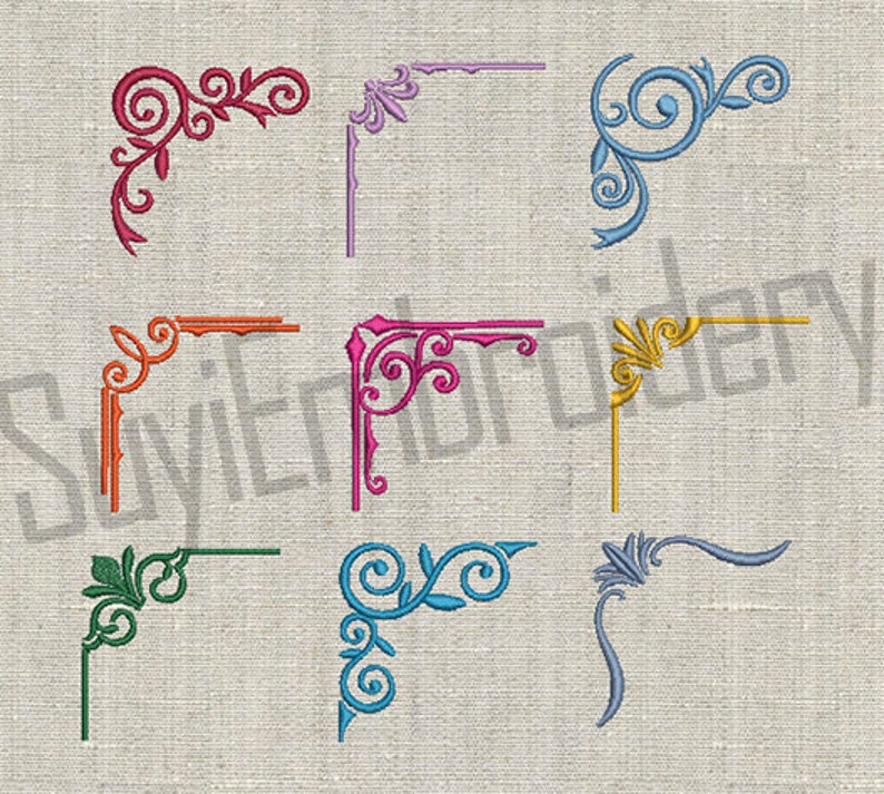 9 Designsvintage Cornermachine Embroidery Design - Etsy