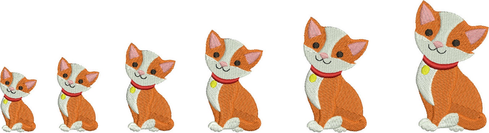 6 Sizes-mini Cat- Machine Embroidery Design--instant Download - Etsy