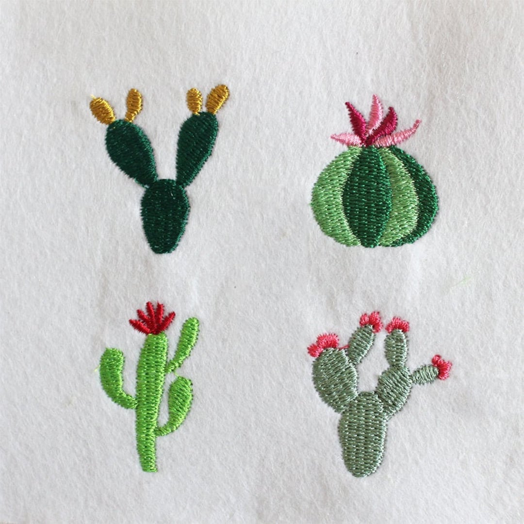 5 Sizes-mini Cactus--machine Embroidery Design Set--instant Download - Etsy