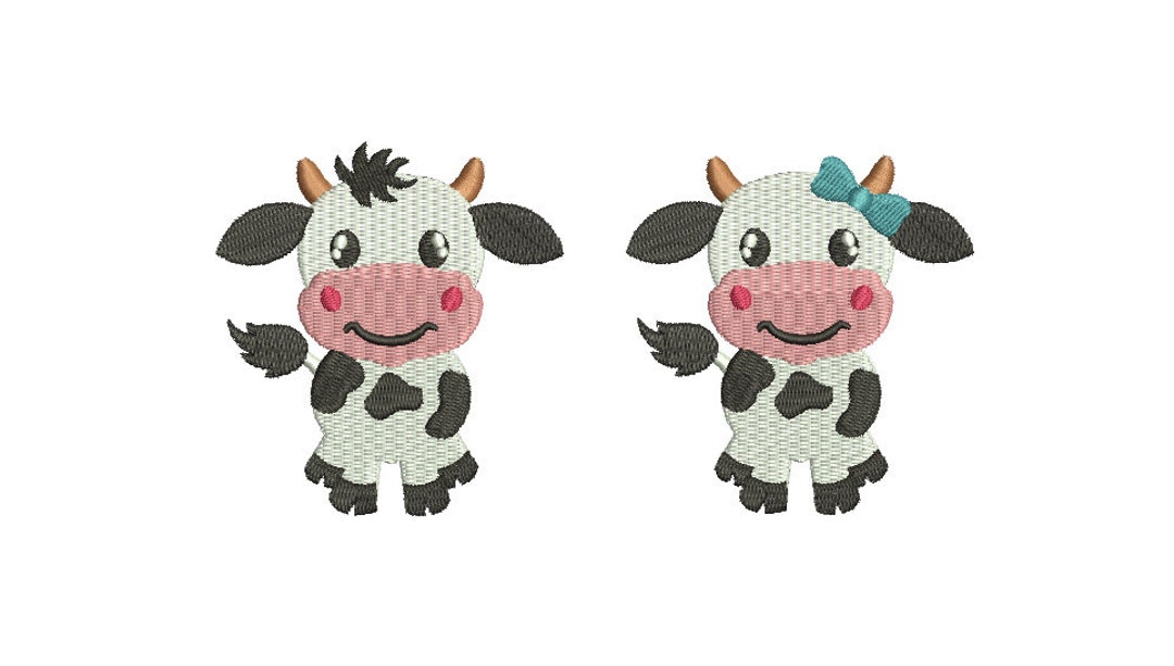 8 Sizes-cow Machine Embroidery Design--instant Download - Etsy