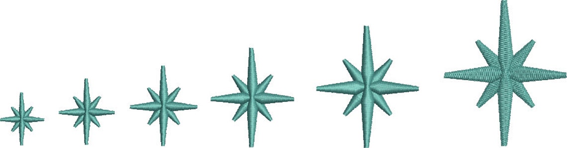 Mini Star-6 Sizes-machine Embroidery Design - Etsy