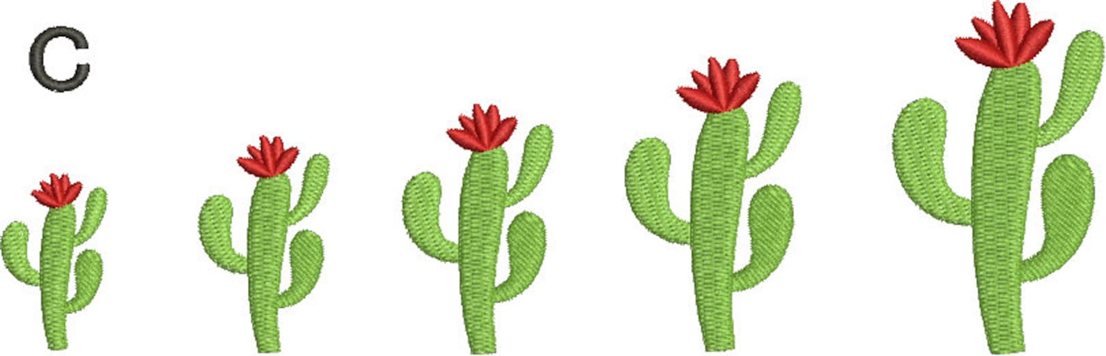 5 Sizes-mini Cactusmachine Embroidery Design Setinstant | Etsy
