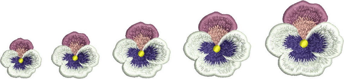 5 Sizes-mini Pansy --machine Embroidery Design--instant Download - Etsy