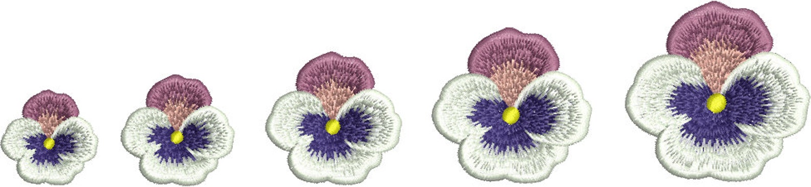5 Sizes-mini Pansy machine Embroidery Designinstant - Etsy