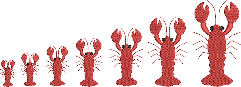 Mini Crawfish--7 Sizes--machine Embroidery Design--instant Download - Etsy