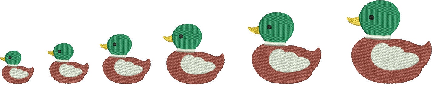 6 Sizesmini Mallard Duckmachine Embroidery Designinstant | Etsy