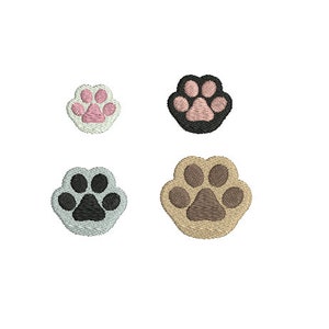 8 Sizes-mini Cat Paw--machine Embroidery Design--instant Download - Etsy
