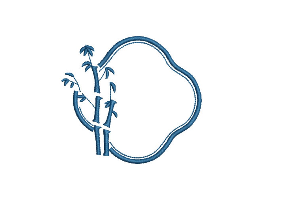 Chinoiserie Bamboo Monogram Frame--6 Sizes--machine Embroidery Design ...