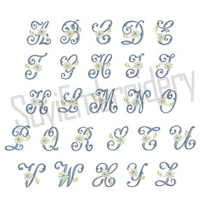 A-Z Daisy Alphabet Monogram Initials 9 Sizes--machine Embroidery ...