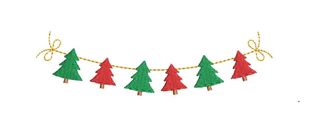 Christmas Tree Border--machine Embroidery Design - Etsy