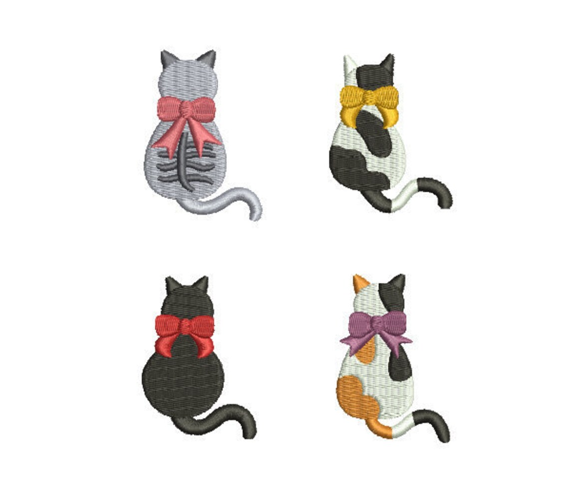 Mini Cat Set--machine Embroidery Design - Etsy