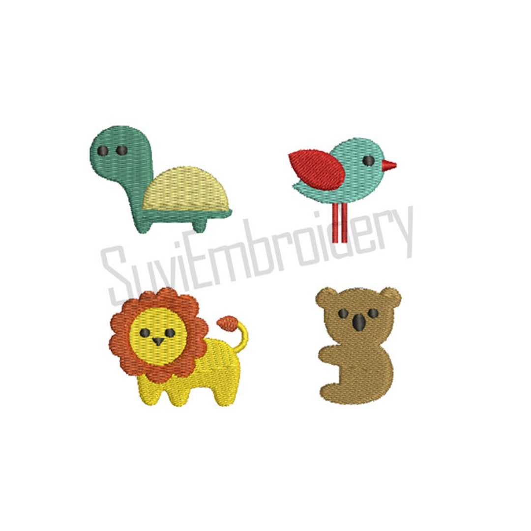 Mini Animals -- Machine Embroidery Design--instant Download - Etsy