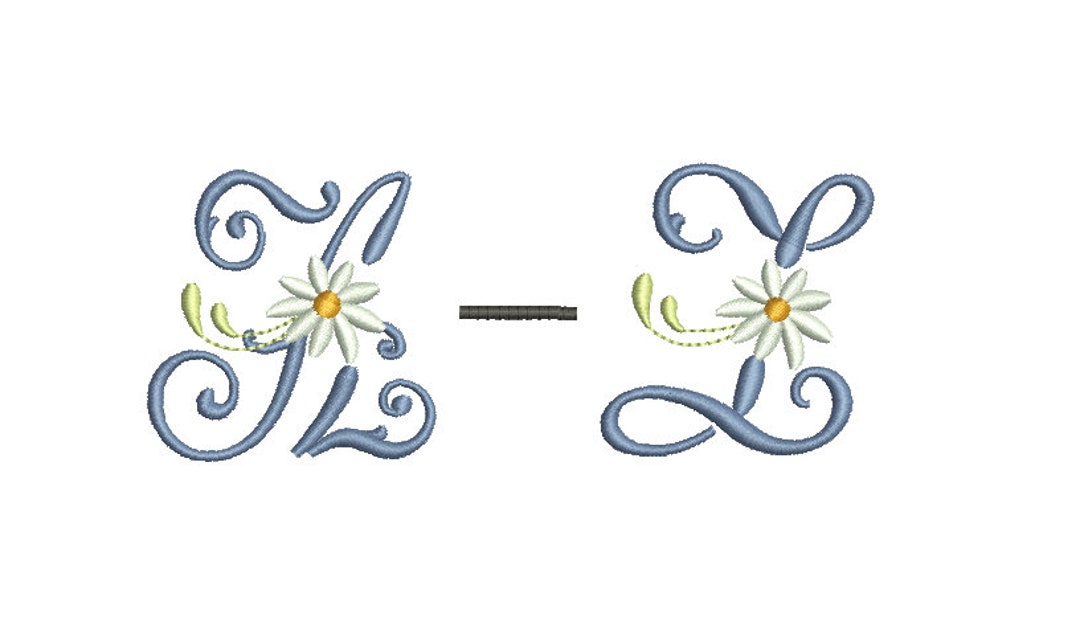 A-Z Daisy Alphabet Monogram Initials 9 Sizes--machine Embroidery ...