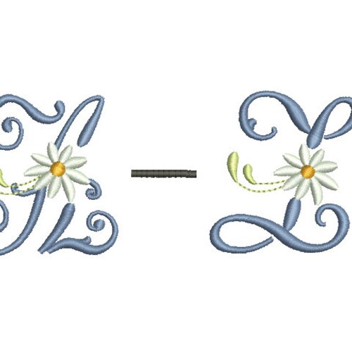 A-Z Daisy Alphabet Monogram Initials 9 Sizesmachine - Etsy