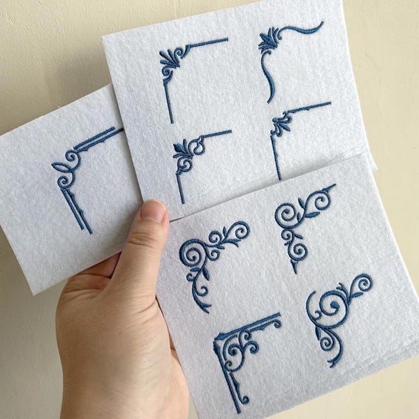 Corner Embroidery Designs - Etsy