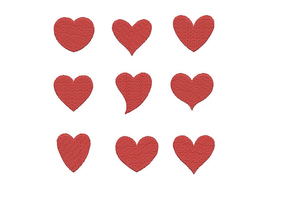 9 Sizehearts Setmachine Embroidery Design - Etsy
