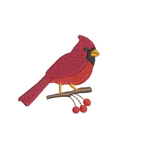 Red Cardinal Bird Machine Embroidery Design - Etsy