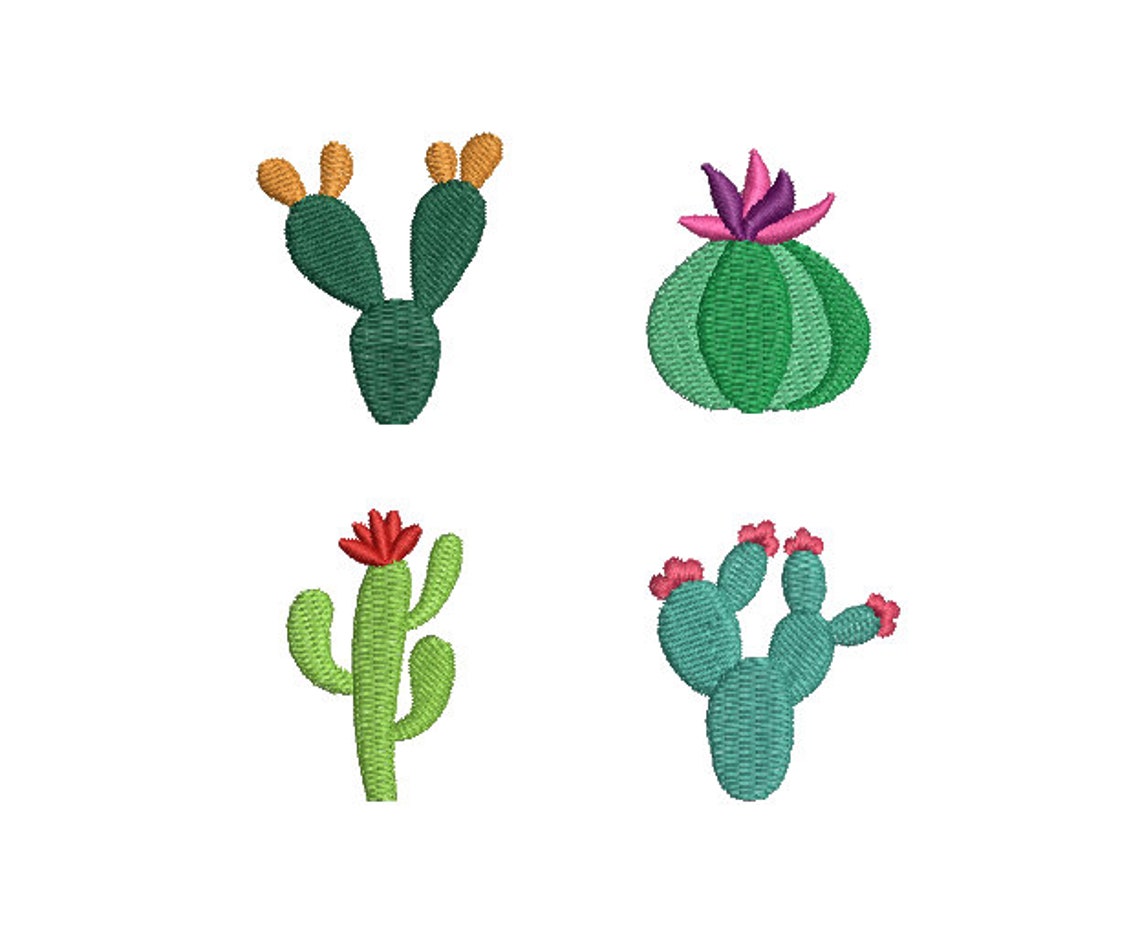 5 Sizes-mini Cactusmachine Embroidery Design Setinstant | Etsy