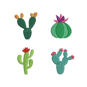 5 Sizes-mini Cactus--machine Embroidery Design Set--instant Download - Etsy