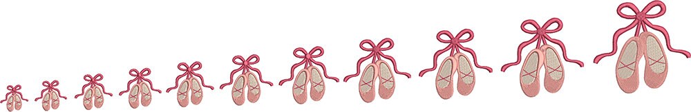 11 Sizes-mini Ballet Shoes machine Embroidery - Etsy