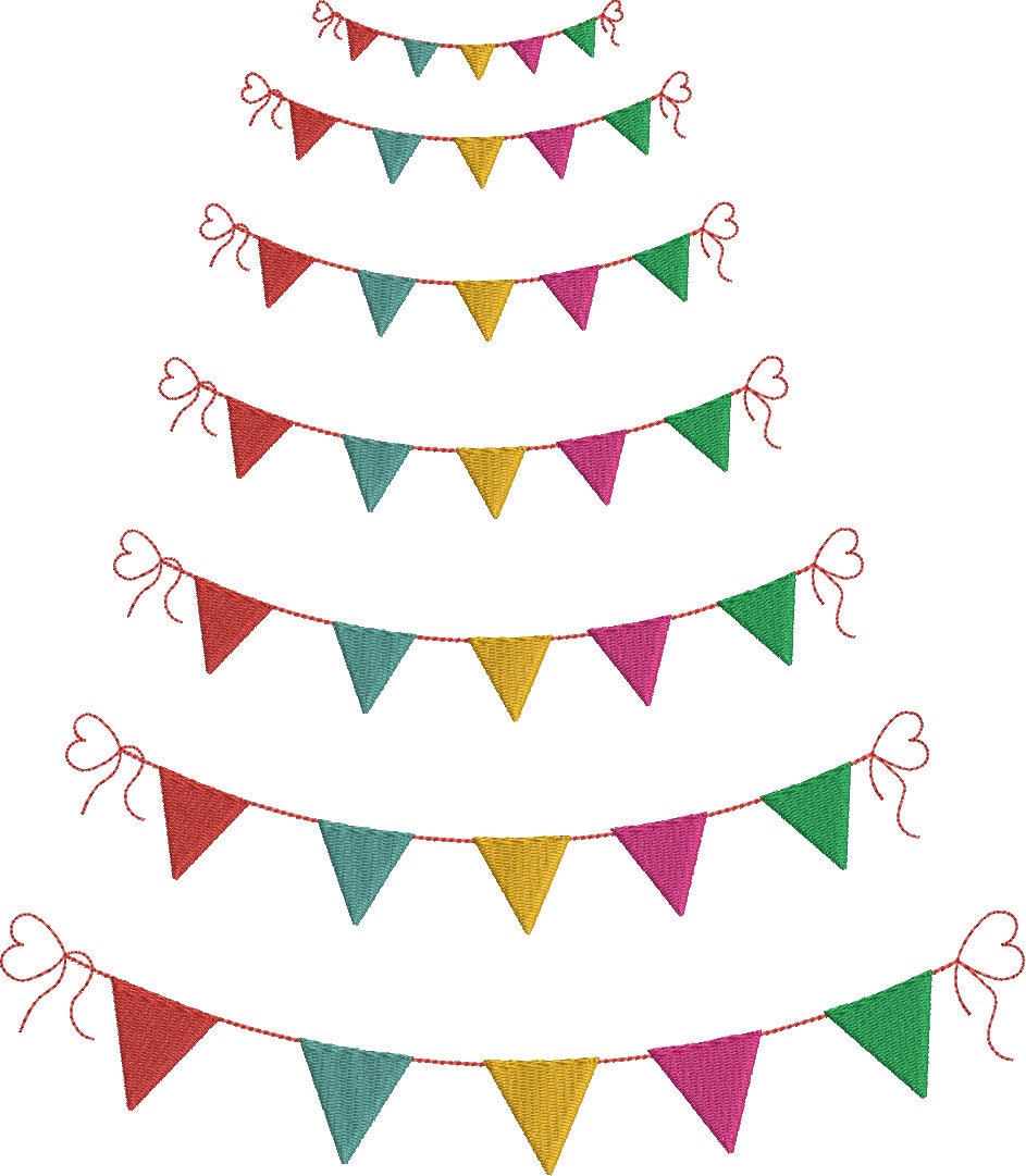 Birthday Flags--machine Embroidery Design--instant Download - Etsy