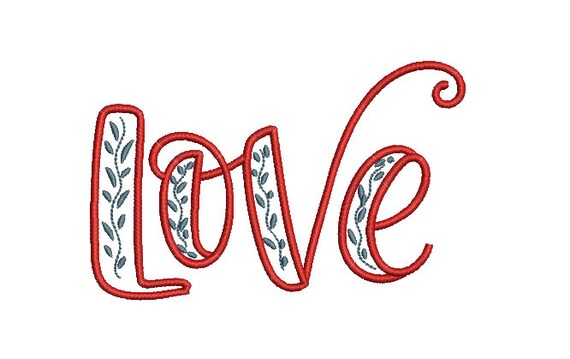 12 Sizes-valentine Love-machine Embroidery Designinstant | Etsy
