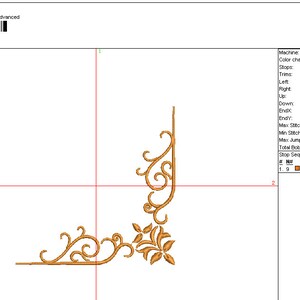 10 Sizes--curly Corner--machine Embroidery Design--instant Download - Etsy