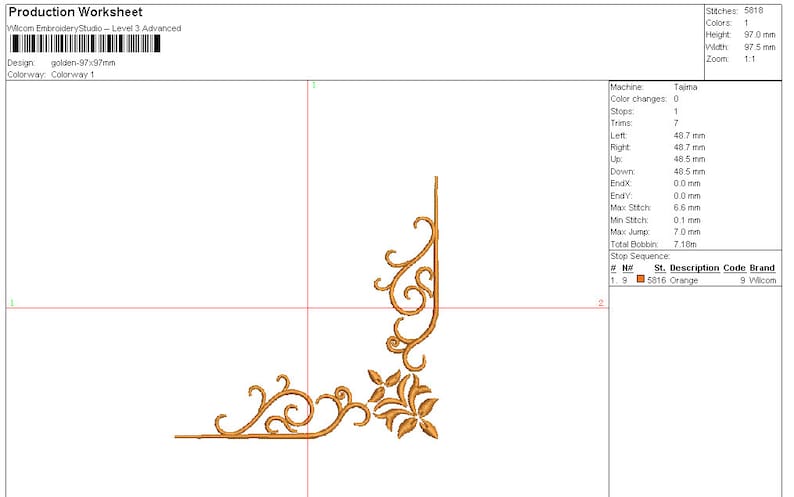 10 Sizescurly Cornermachine Embroidery Designinstant - Etsy