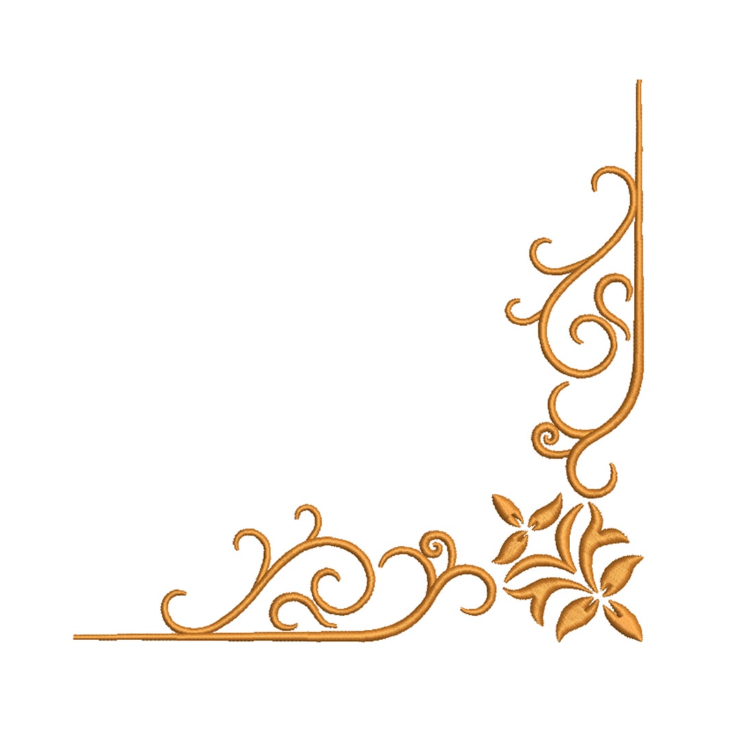 10 Sizes--curly Corner--machine Embroidery Design--instant Download - Etsy