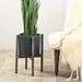 Mid Century Modern Planter - Wood Plant Stand - Large Ceramic Cylinder ...