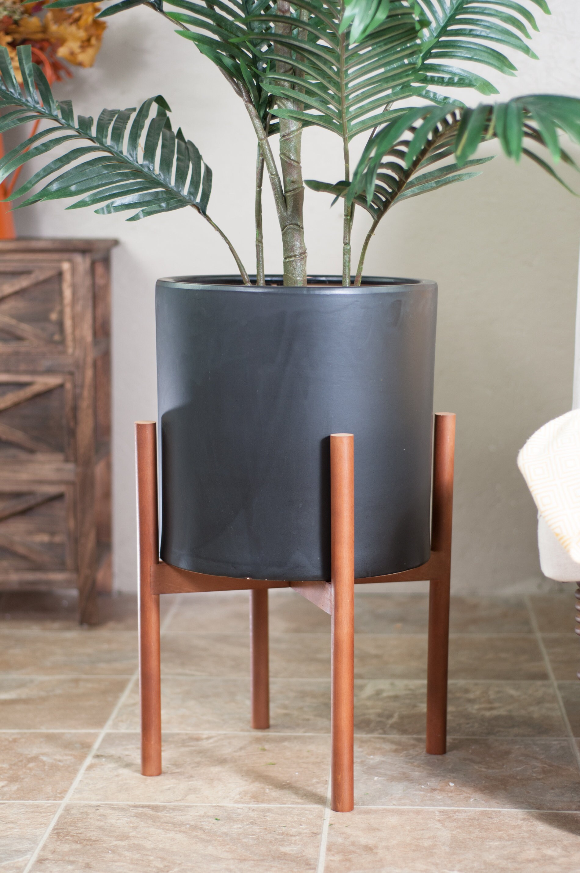 Mid Century Modern Plant Stand With Large Planter Planter - Etsy